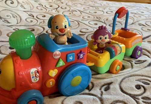 Паровозик ученого щенка fisher price