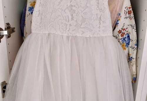 Платье детское праздничное белое
