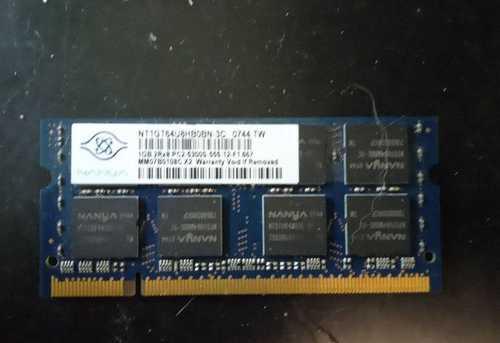 Sodimm для ноутбука ddr2 1 gb nanya