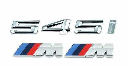 Комплект: шильдик BMW 545i + M-performance хром