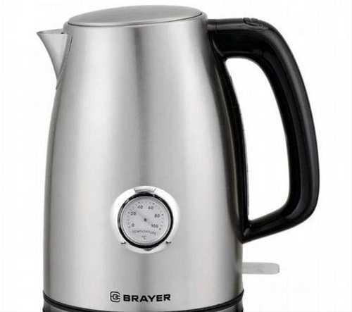 Brayer 1022BR Чайник, 1.7л, 2200Вт, серебристый