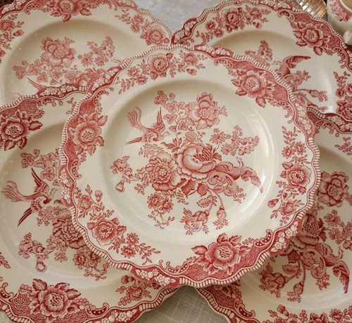 Винтажные столовые тарелки Bristol crown ducal