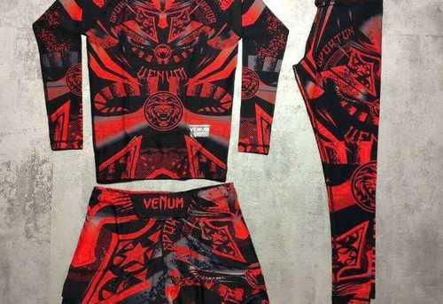 Комплект Venum Gladiator Red Рашгард тайтсы шорты