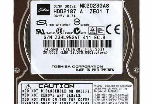 Жесткий диск Toshiba 20Gb MK2023GAS IDE 2,5"