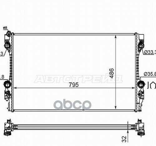 Радиатор Porsche Cayenne 10-18 / Panamera 09-20