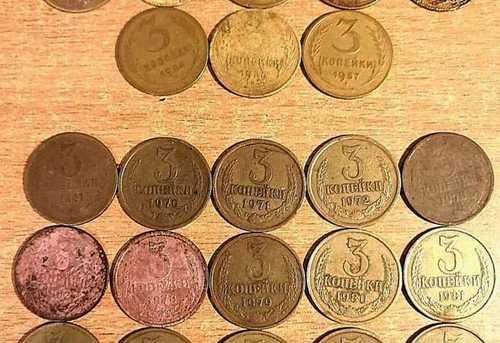 Набор монет 3 копейки СССР 1937-1991