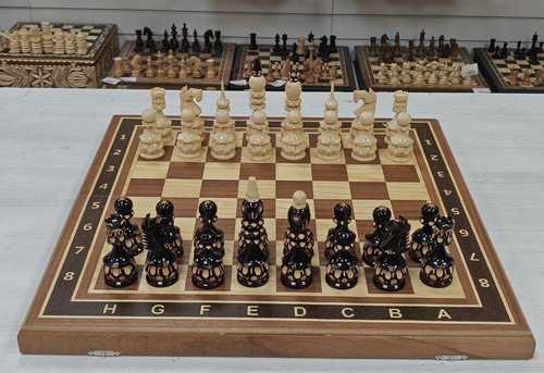 Шахматы деревянные с нардами резные