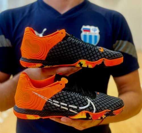 Футзалки Nike React Gato black and orange