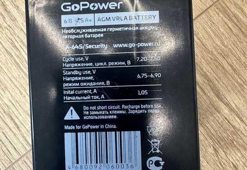 Аккумулятр GoPower 6V 4.5Ah свинцово-кислотный