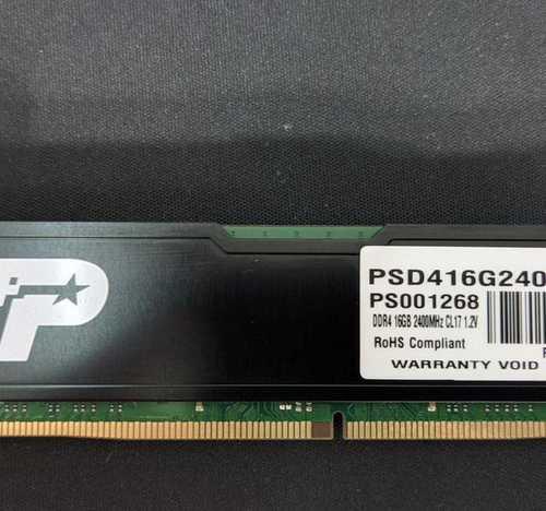 Patriot Signature DDR4 - 1x 16гб 2400мгц