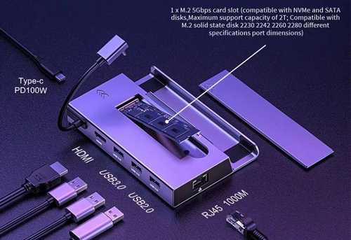 Док-станция Steam deck с M.2 NVMe/sata 7-в-1