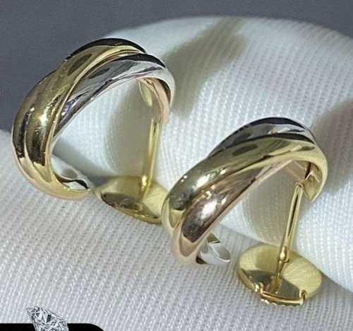 Серьги Cartier Trinity желтое золото 0.0055 мм