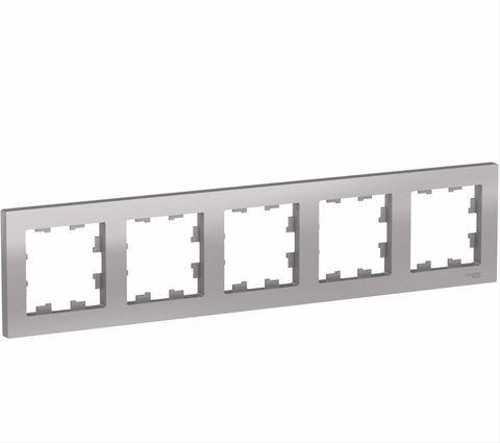 Рамка Schneider Electric AtlasDesign 5 постов. Алю
