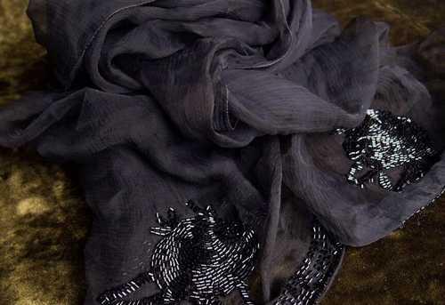 Перед шелкового платья, расшитого бисером. До 1917