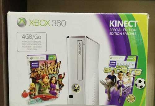Xbox 360 4gb + Kinect белый комплект