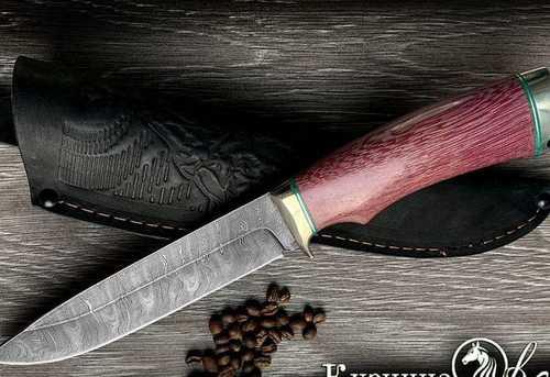 Туристический нож из дамасской стали