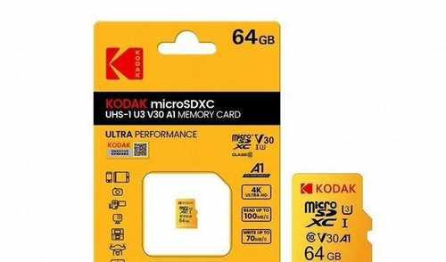 Карта памяти microsd Kodak 64 GB UHS-1 U3 A1