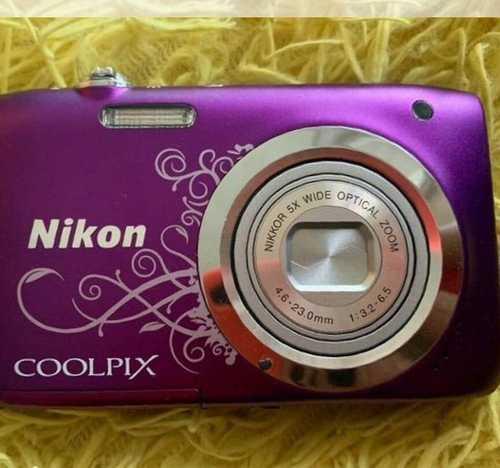 Фотоаппарат nikon coolpix a100 пурпурный с узором