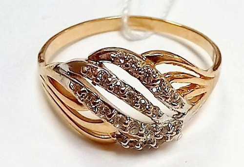 Золотое кольцо с фианитом 585 пробы 18р-р