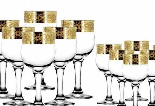 Набор бокалов для вина и рюмок для ликера Нежность