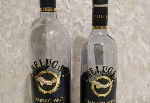 Пустые бутылки от водки Beluga 0,5 л и 0,7 л