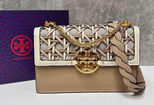 Новая женская сумка клатч Tory Burch бежевая