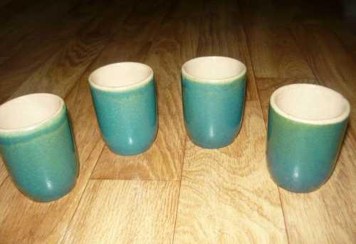 4 глиняных стакана