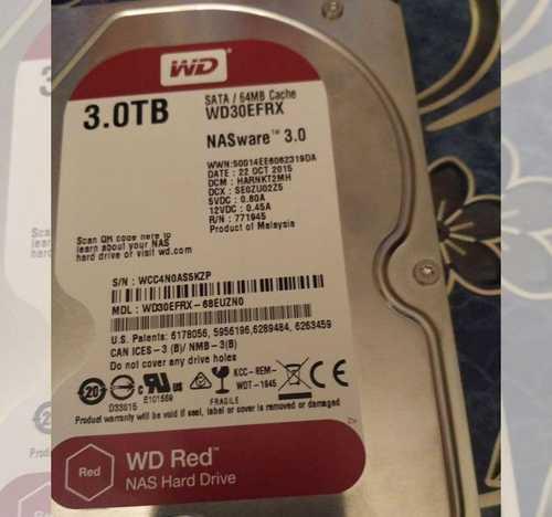 Western Digital 3Tb 30efrx 68euzn0