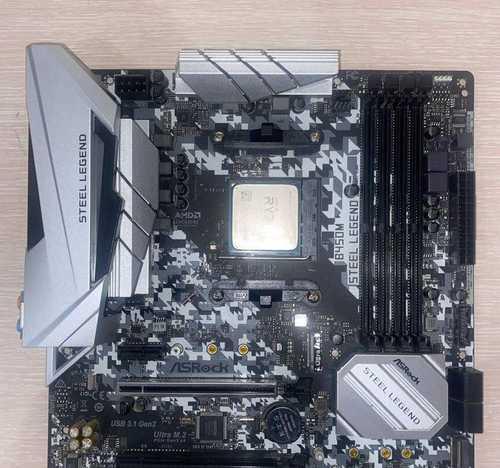 Материнская плата asrock b450m steel legend