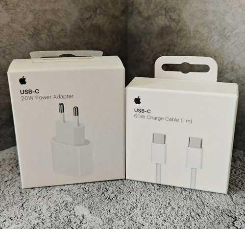 Адаптер на iPhone 15 20W с проводом USB-C/USB-C