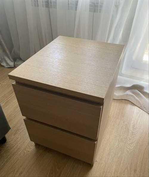 Malm мальм Комод с 2 ящиками, белый 40x55 см