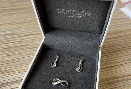 Серебряные серьги Sokolov
