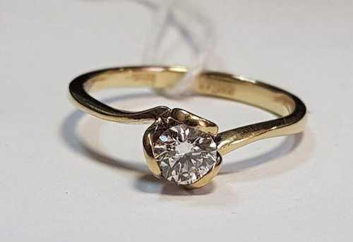 Золотое кольцо с бриллиантом 1.77гр