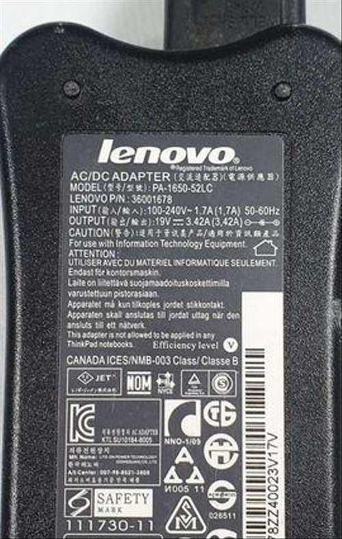Блок питания Lenovo 19V 3.42A оригинал