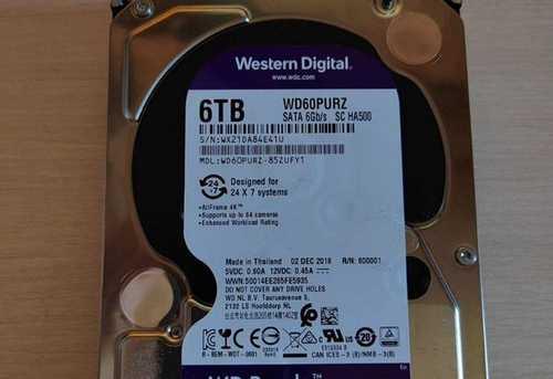 Жесткий диск HDD 3.5" WD Purple 6tb WD60purx