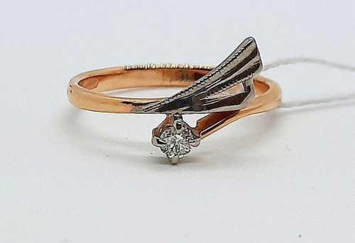 Золотое кольцо 17р с бриллиантом