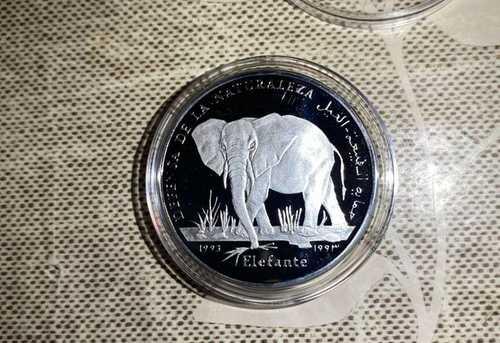 Слон. Серебро 500 Песет 1993 годв