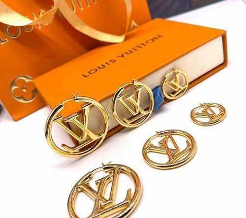 Серьги Louis Vuitton LV Луи Виттон круг 2,3,4 см