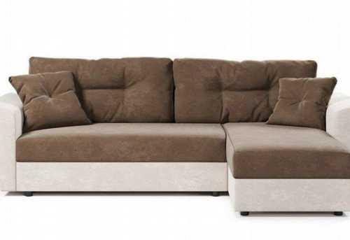 Угловой диван-кровать "Амстердам"коричнево-бежевый