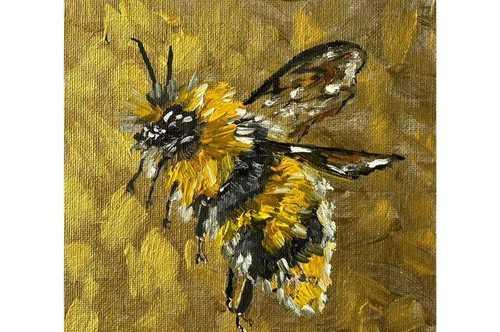 Картина маслом Пчелка на хлопковом холсте