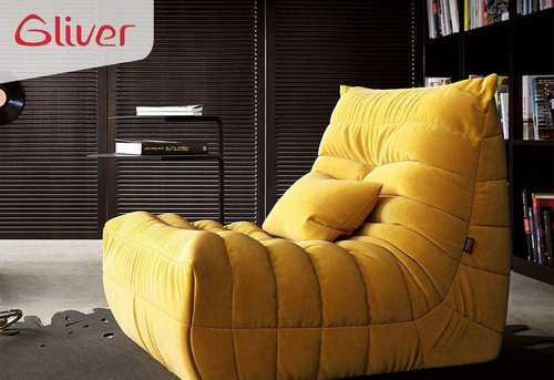 Желтое бескаркасное кресло на заказ