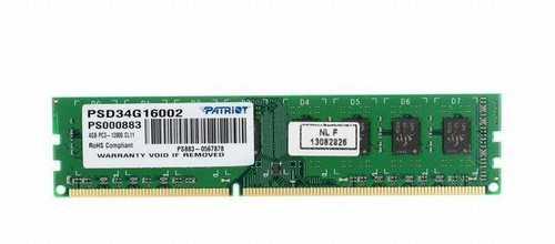 Модуль памяти Patriot dimm DDR3 4GB (PC3-12800) 16