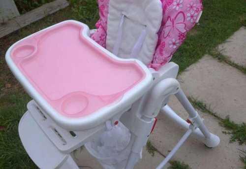 Стульчик для кормления детский розового цвета