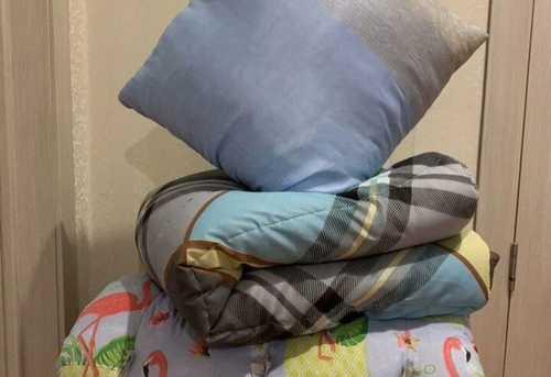 Спальный комплект матрас ватный, подушка, одеяло