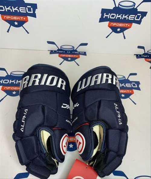 Краги хоккейные Warrior Alpha DX4 JR син/красн
