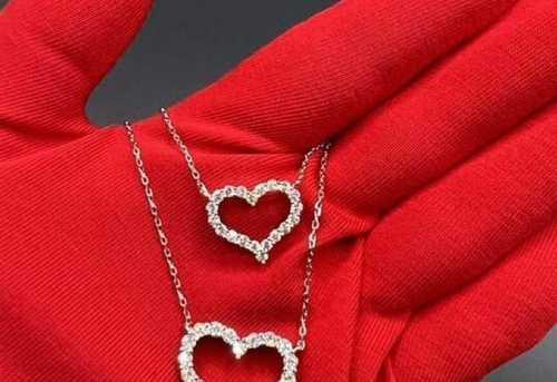 Колье сердце Tiffany Hearts бриллиант (муассанит)