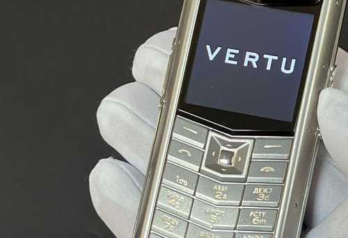 Vertu Constellation Exotic Polished stainless steel aqua ostrich skin