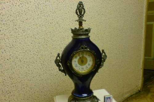 Часы настольные, кобальт, старинные, 19 век