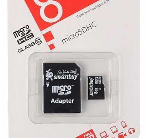 Карта памяти microsd 8GB адаптер SD