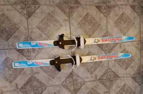 Лыжи детские Быстрики с палками 90 см